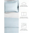 Comfort Canopy - 3 Piece Light Blue Puffed Rugged Striped Duvet Cover ...