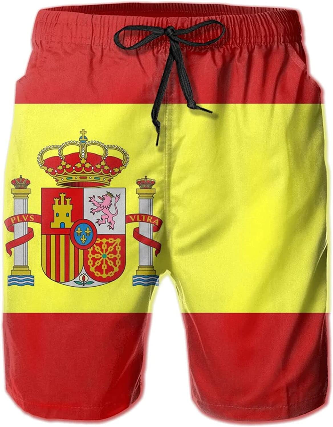 Men's Beach Shorts Spanish Flag 3D Printed Swim Trunks Quick Dry Surf ...