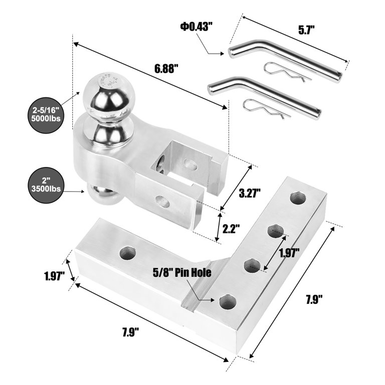 TowSmart Class 5000 X Mount Starter Kit With Ball, 5/8 , 52% OFF
