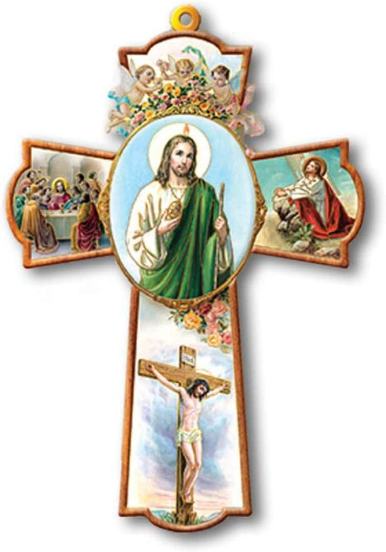 Saint Jude Wooden Wall Cross Catholic Religious Gift San Judas Tadeo ...