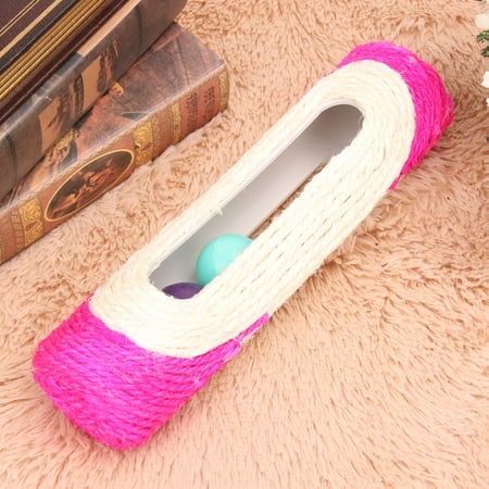 Peggybuy Pet Cat Kitten Kitty Toy Rolling Sisal Scratching Post Trapped ...