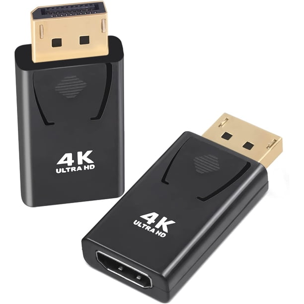Paquete de 2 adaptadores DisplayPort a HDMI 4K, Guamar Display Port a ...