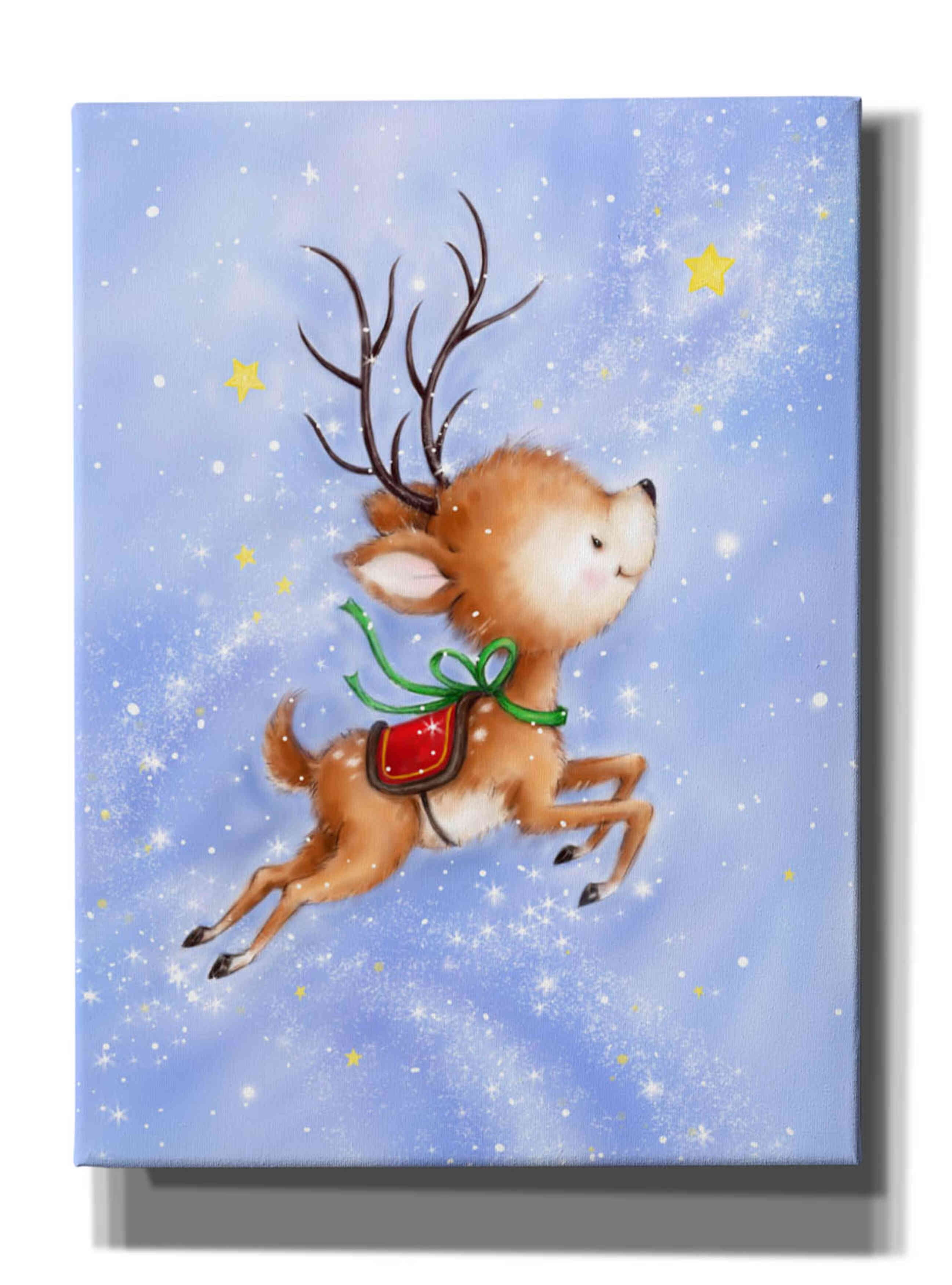 Epic Graffiti 'Flying Rudolph' by Makiko, Canvas Wall Art, 40"x54 ...