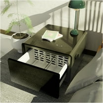 JERFIT 6-in-1 Smart Side Table with Mini Fridge, Wireless Charger, 3 ...