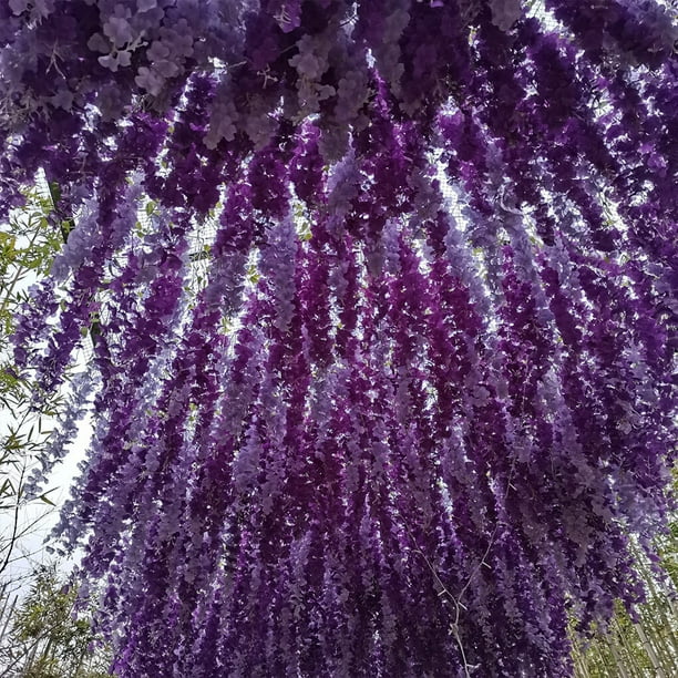serony 12 Pieces Fake Wisteria Vine Rattan Artificial Flowers Home ...