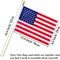 12Pcs 8x12 Inch Small American Flags on Stick, US Wood Stick Flags with ...