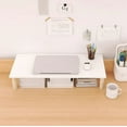 NIUBWJL Bamboo Monitor Stand Riser with Acrylic Legs for Desk, Desktop ...