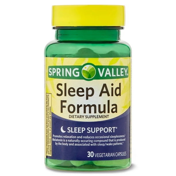 Spring Valley Sleep Aid Dietary Supplement Formula Vegetarian Capsules ...