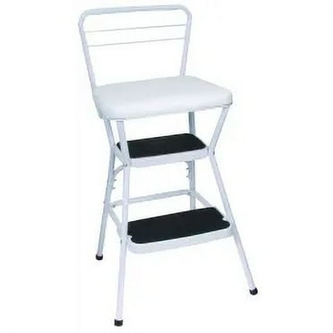 COSCO Stylaire Retro Chair + Step Stool with Flip-Up Seat (Teal, one ...
