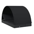 PE Rattan Sunbed Black - 2 Person Outdoor Lounger with Canopy - Powder ...