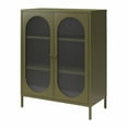 Mr. Kate Luna Short 2-Door Metal Accent Cabinet with Fluted Glass ...
