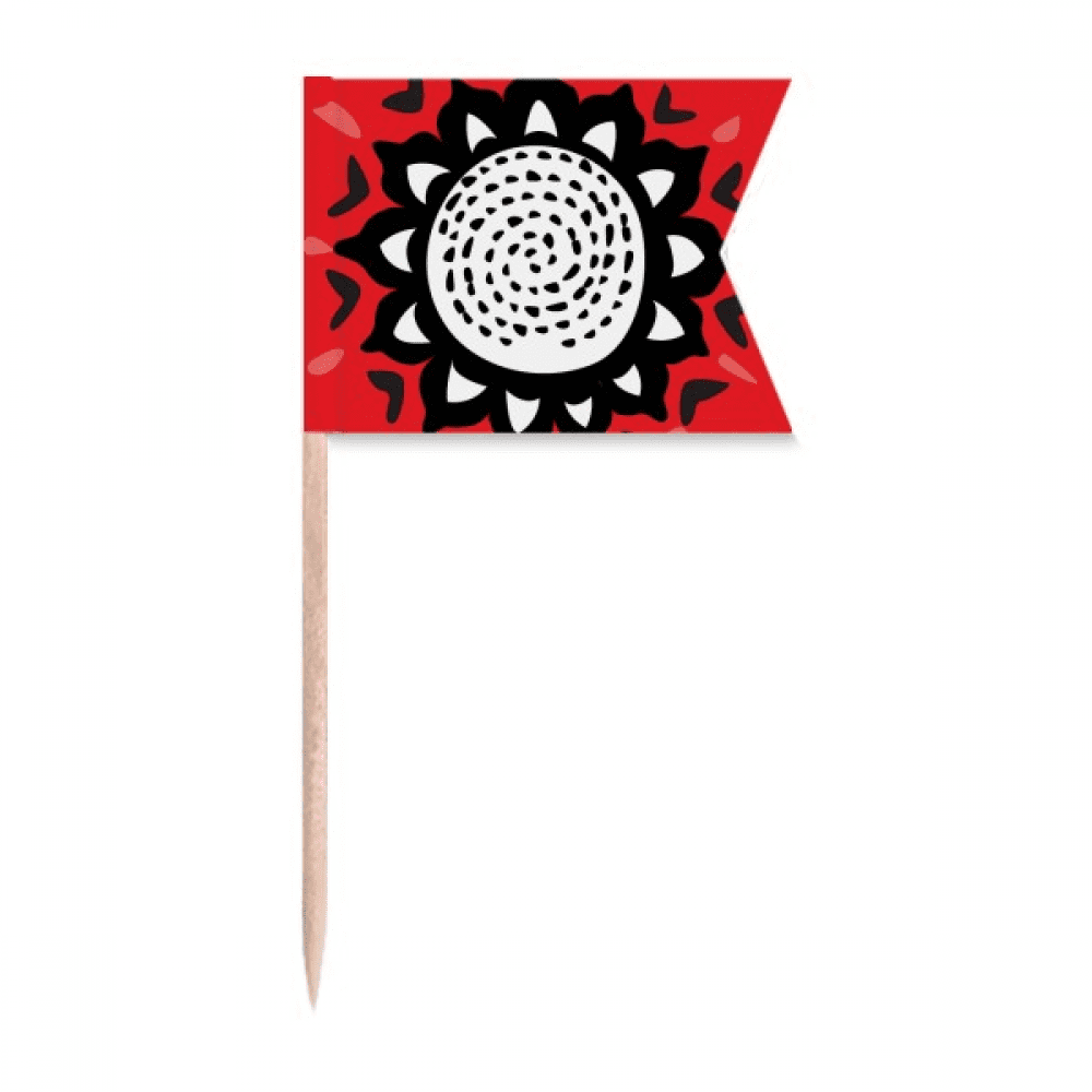 Sunflower Outline Mexico Totems Celebrate Toothpick Flags Labeling