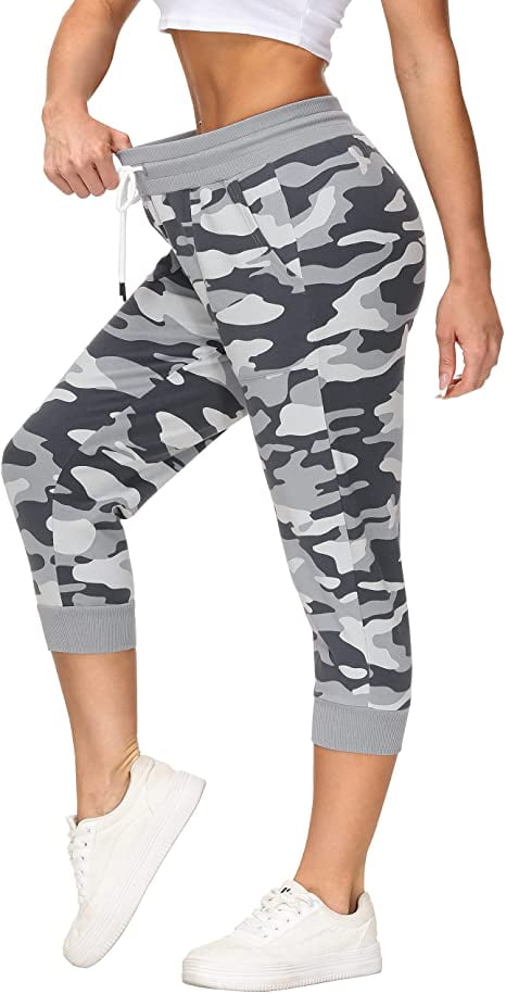 SPECIAL MAGIC Women’s Capri Sweatpants Jogger Cargo Pants with Pockets for both Sports and ...