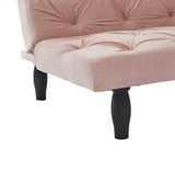 Aukfa Velvet Futon Convertible Sofa for Home Office, Tufted Back, Space ...