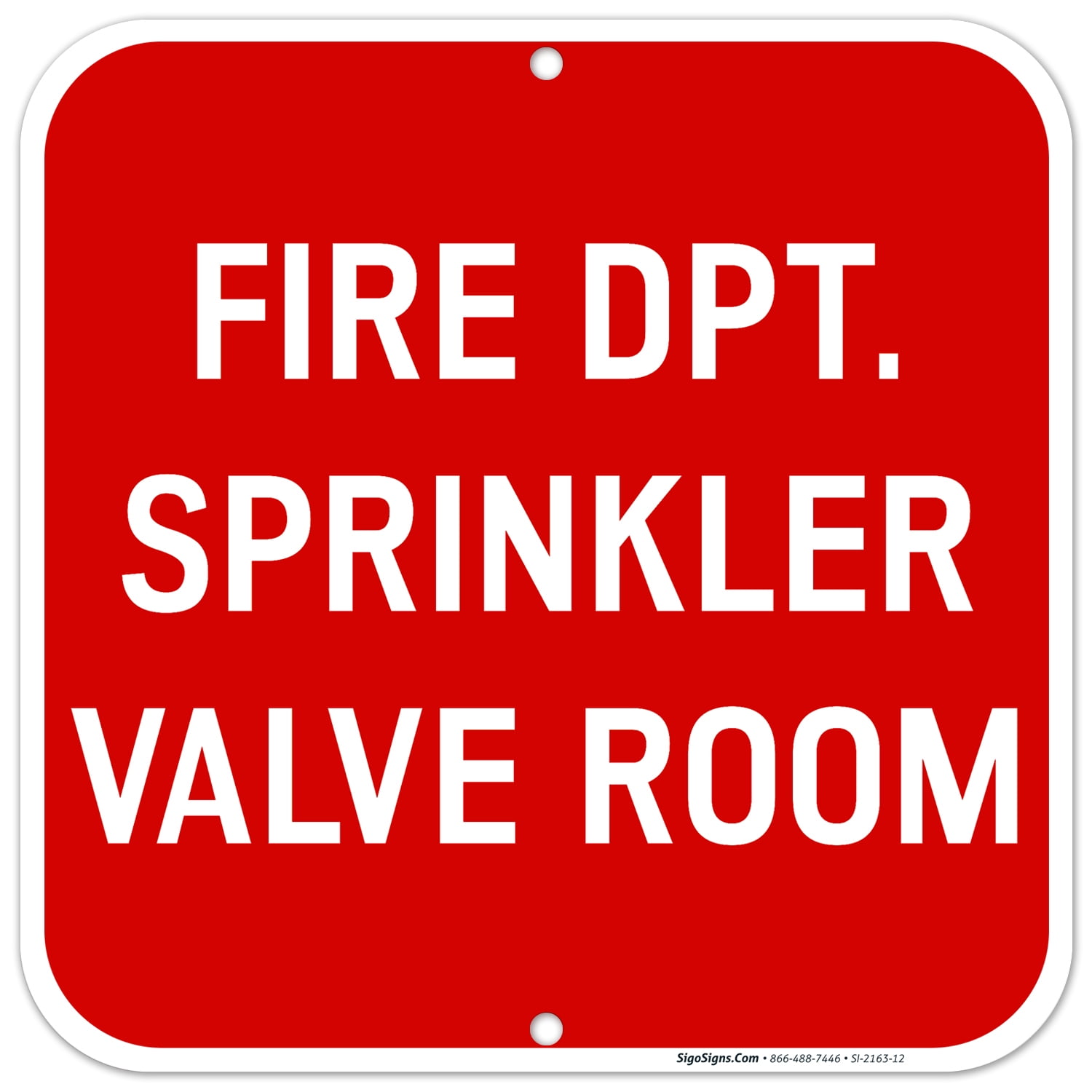 Fire Dept. Sprinkler Valve Room Sign, 12x12 Aluminum - Walmart.com