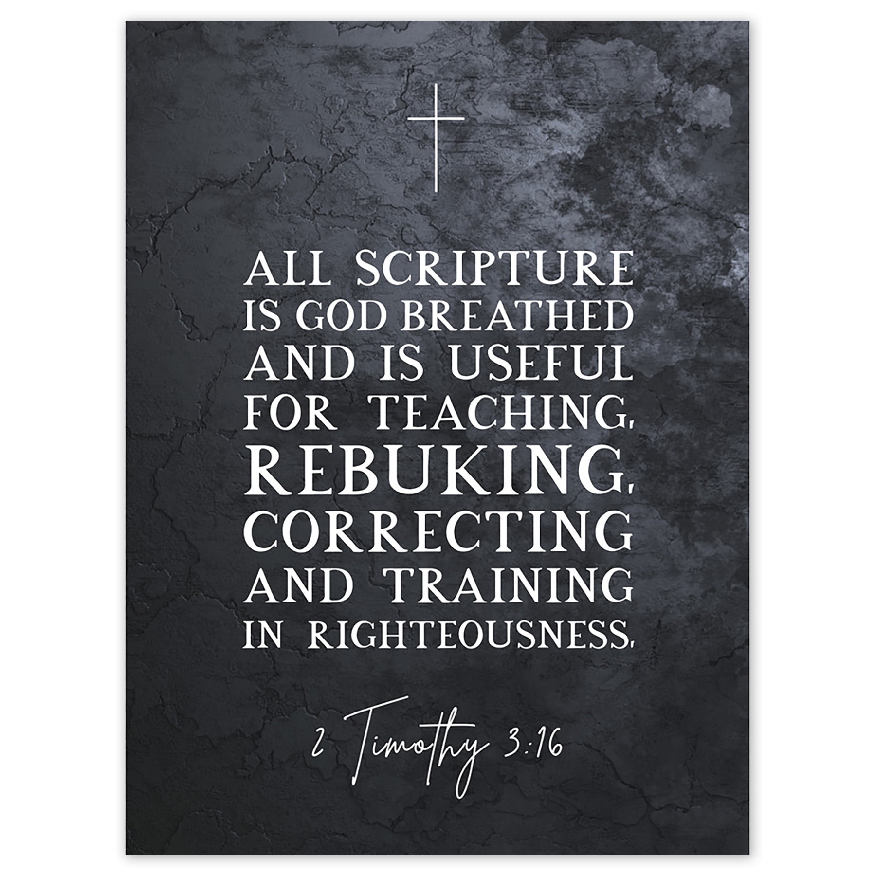 2 Timothy 3:16 All Scripture is God Breathed Christian Bible Verse Quote Scripture Typography ...