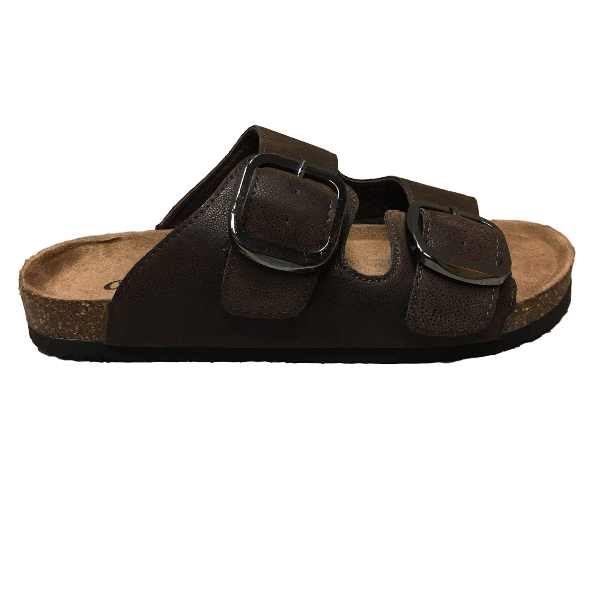 Outwoods Bork-66 Women's Vegan Two Strap Buckle Sandals 21391 - Walmart.com
