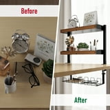 Gtouse Clamp on Desk Shelf, 3-Tier Desktop Shelving Unit Organizer with ...