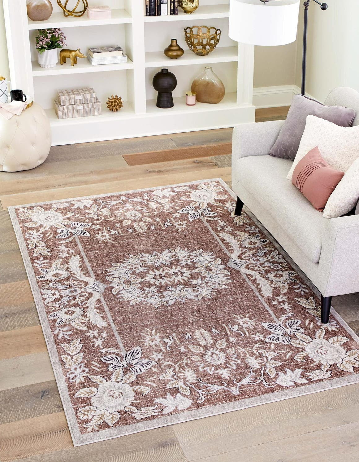 Rugs.com Eco Traditional Collection Rug – 5' x 8' Dusty Rose Medium Rug ...