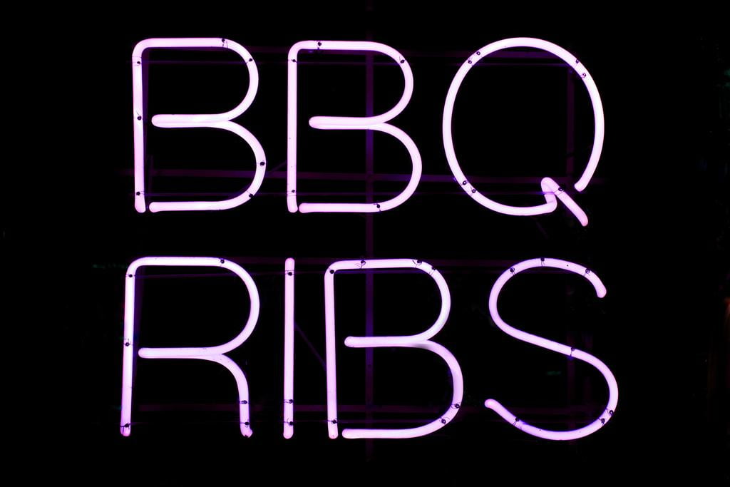 BBQ Ribs Neon Sign Illuminated Photo Photograph Cool Wall Decor Art ...