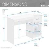 Techni Mobili Contemporary White Home Office Computer Desk with Ample ...