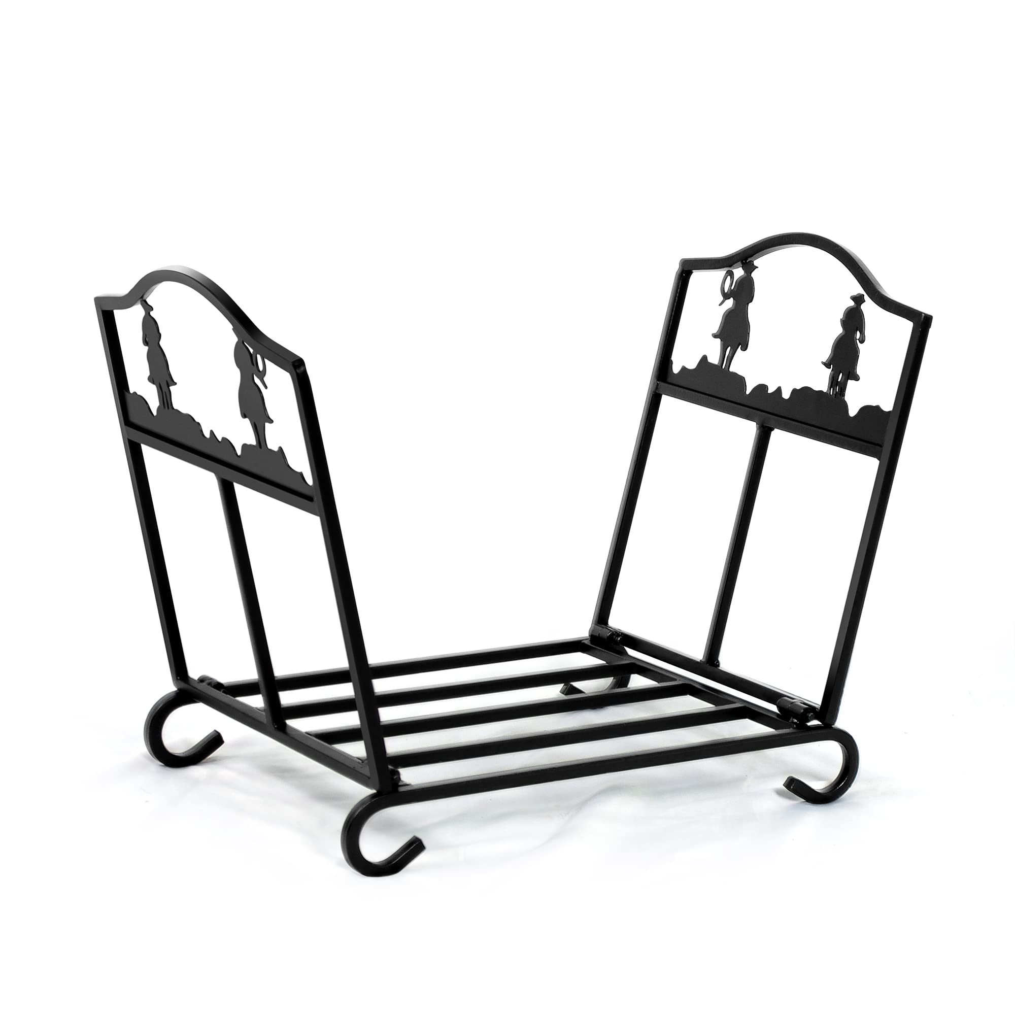 Bigroof Foldable Firewood Rack Heavy Duty Firewood Holder Wrought Iron ...