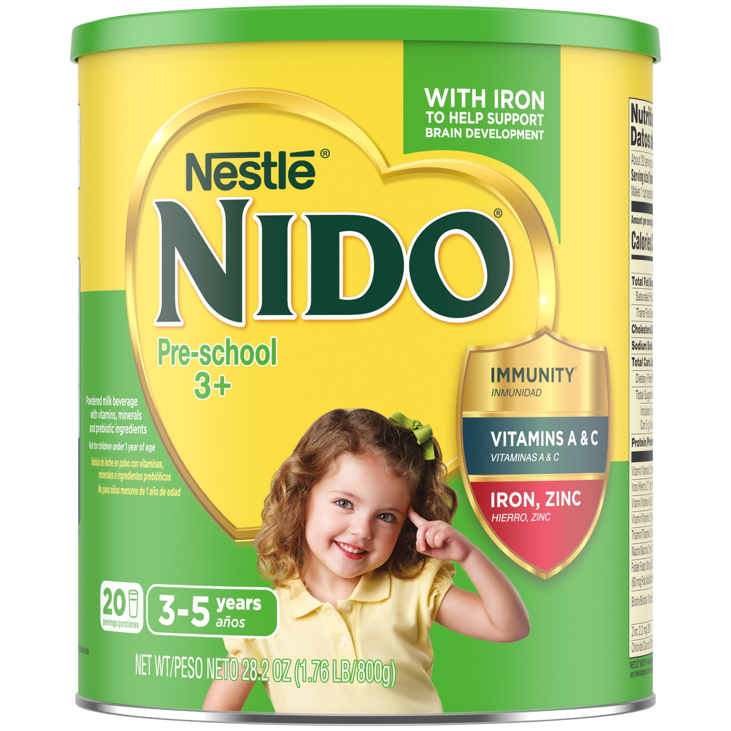 NIDO 3 PREBIO 6x1 76lb 800g Canisters Walmart