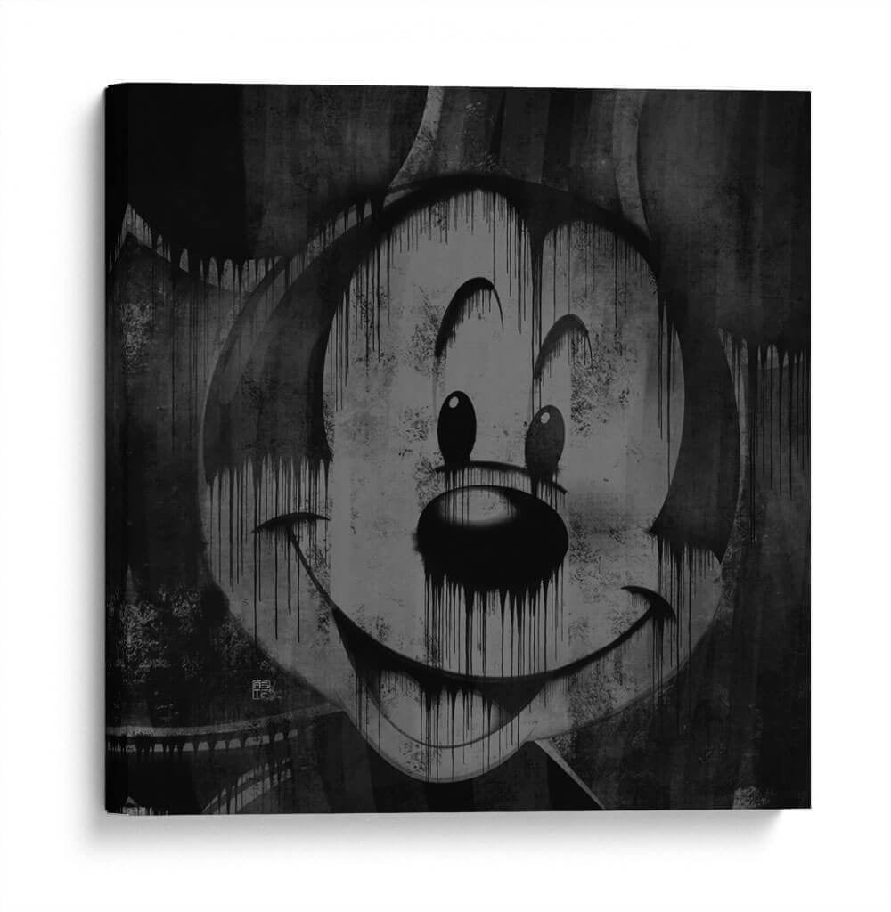 Cuadro decorativo - Cartoon Mouse Drip, Dry Ink 60x60 Canvas Lab Blanco ...