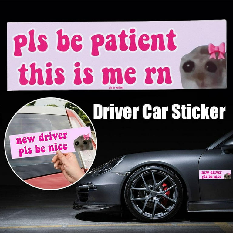 Funny Student Driver Memes New Driver Car Sticker, 10 Sad Hamster Meme