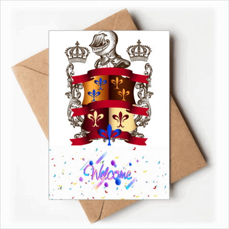 armor emblem medieval knights of eu Welcome Back Greeting Cards ...