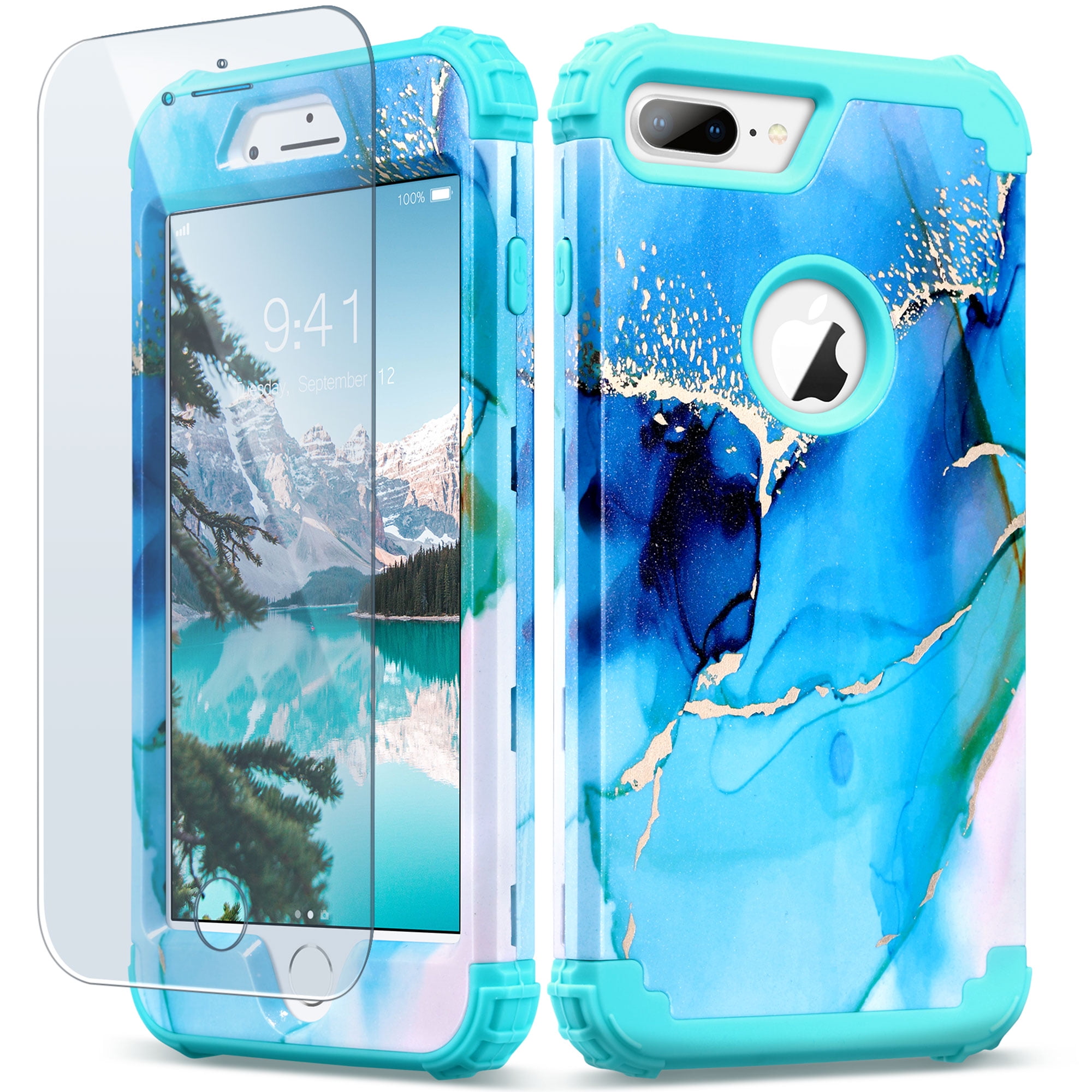 ULAK iPhone 8 Plus Case, iPhone 7 Plus Case With Screen Protector ...