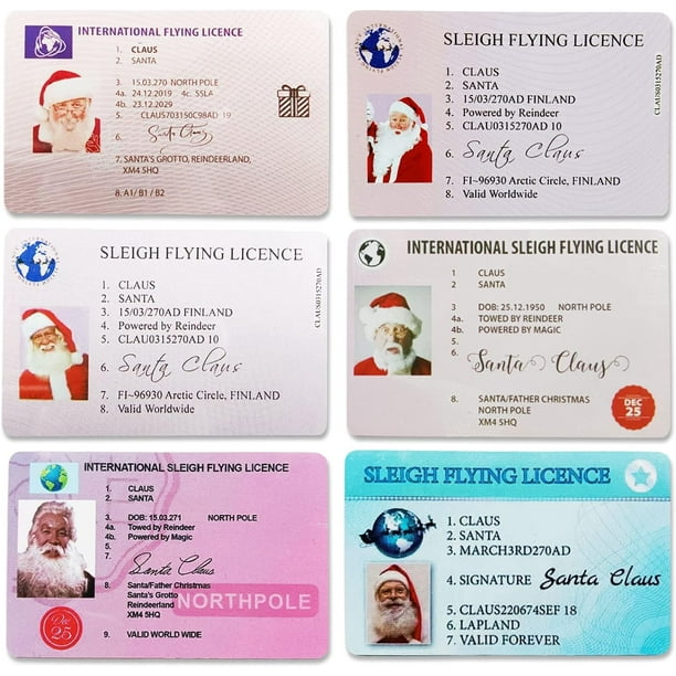 6 Pieces Santa Driving License, Santa ID Card Lost Driving License in ...