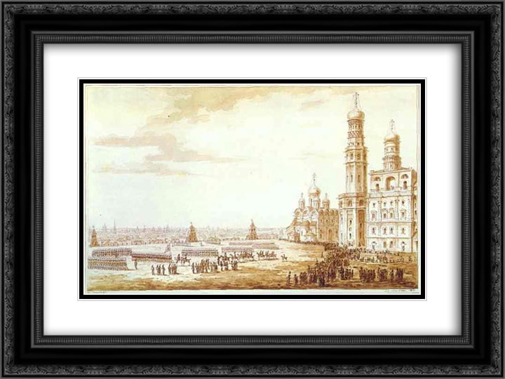 Maxim Vorobiev 2x Matted 24x18 Black Ornate Framed Art Print 'View of ...