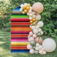 Abstract Arch Backdrop Cover 5 FT, Colorful Mexican Stripe Pattern Red ...