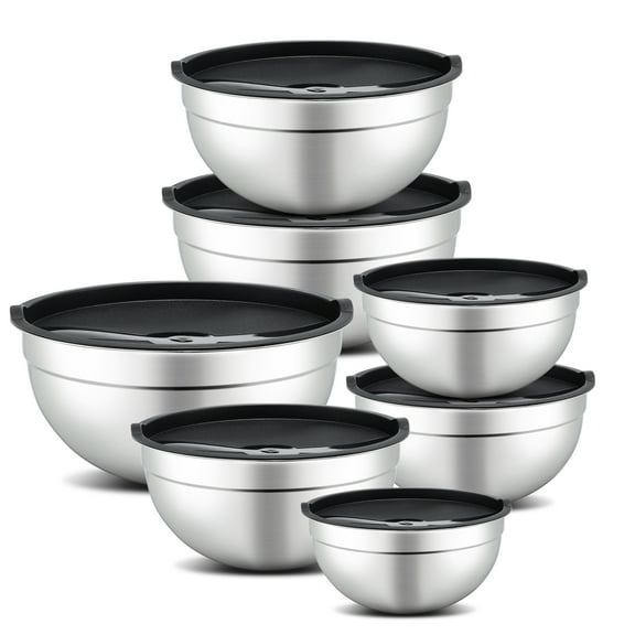Allowith Mixing Bowls Stainless Steel Mixing Bowls Heavy Duty, Easy To ...