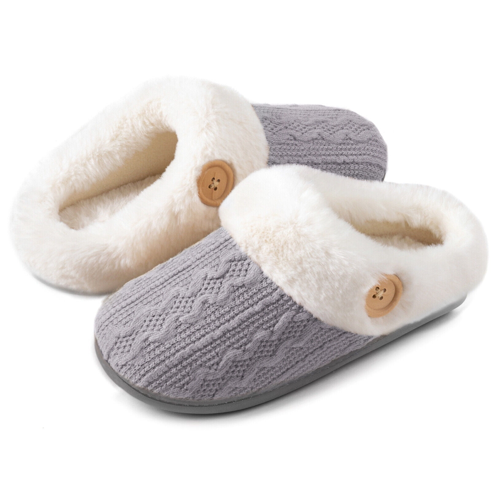 ULTRAIDEAS Women's Fuzzy Comfy Fleece Lined Winter Slippers with Memory ...