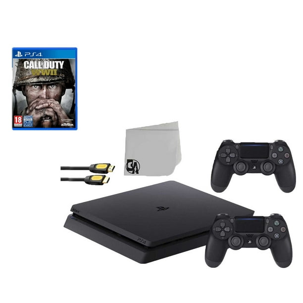 Sony 2215A PlayStation 4 Slim 500GB Gaming Console Black 2 Controller ...