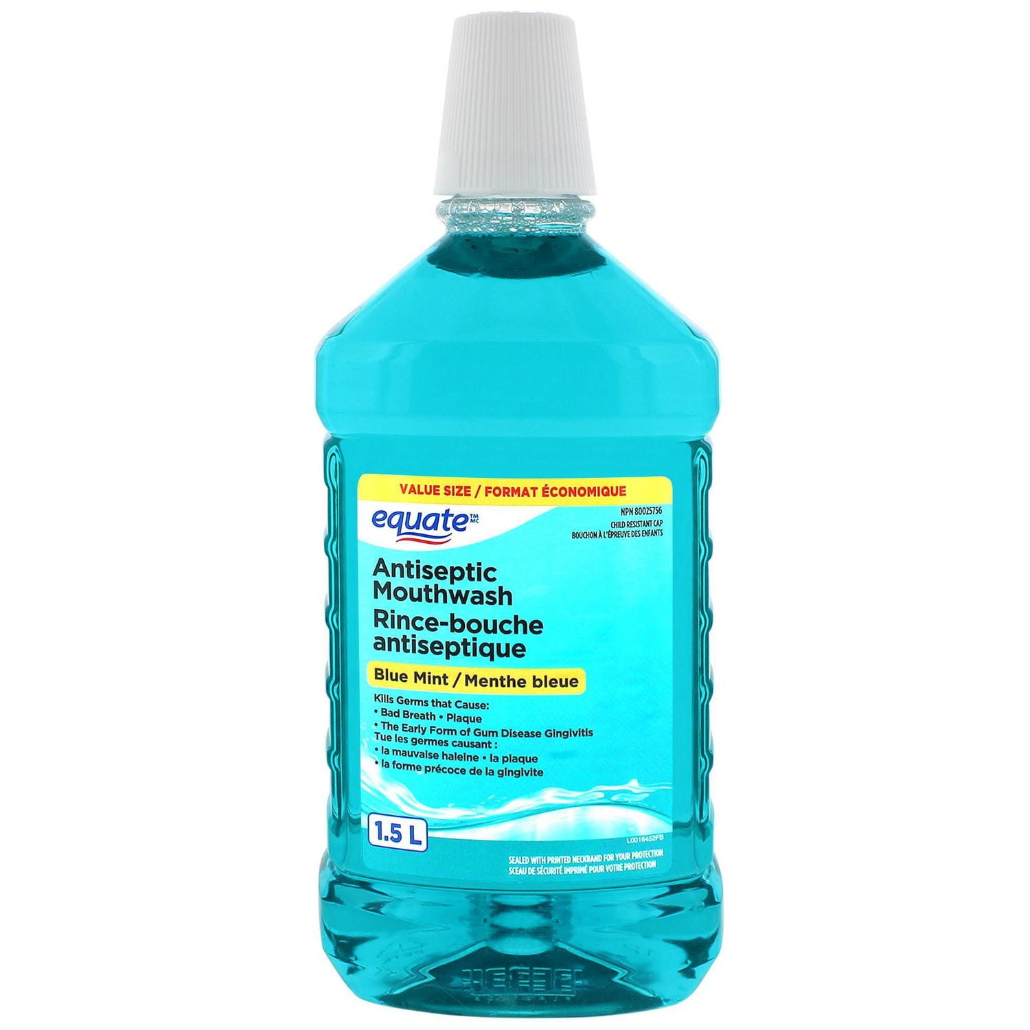 Click here for Equate Antiseptic Blue Mint Mouthwash 1.5 Litre prices