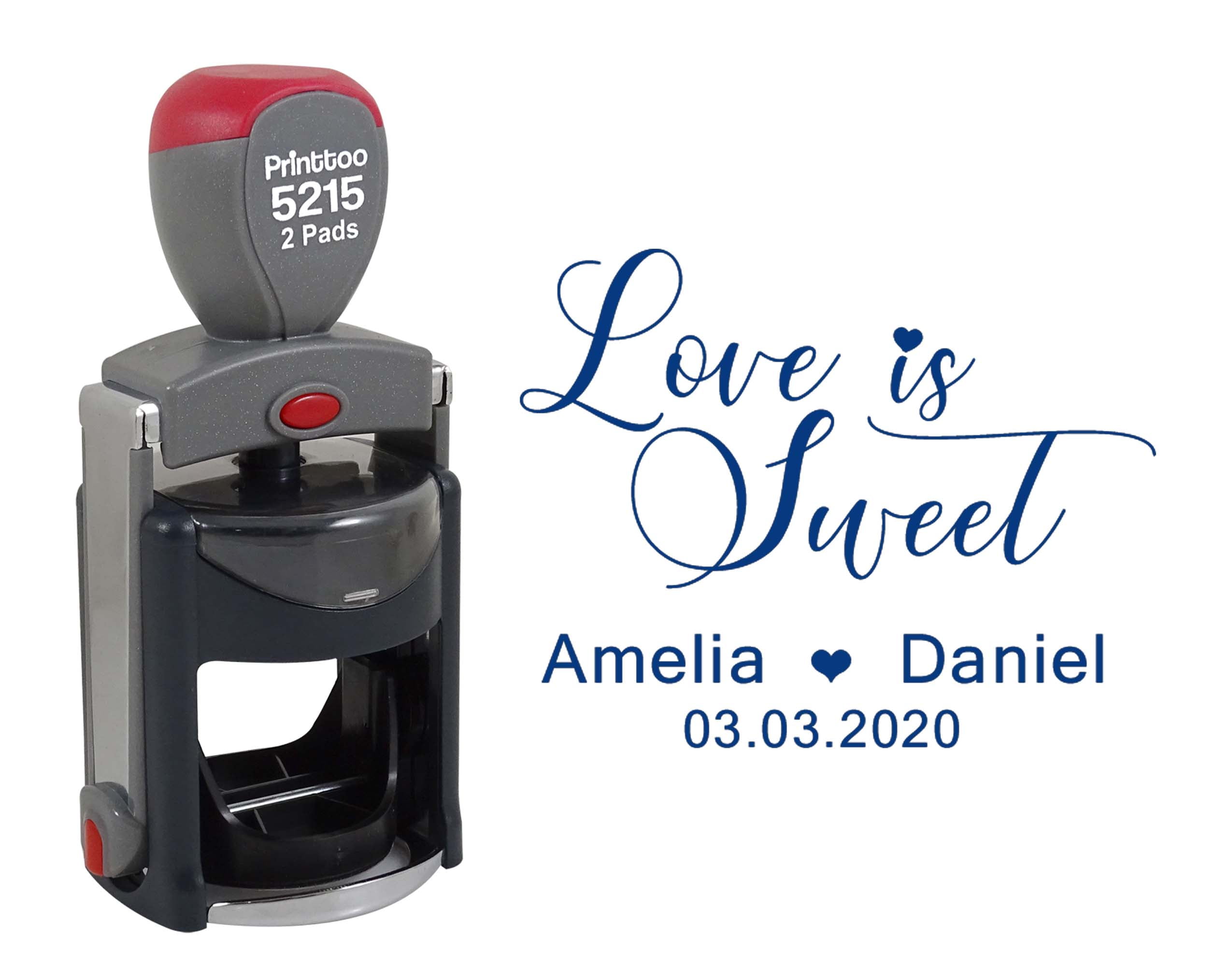 Printtoo Roound Personalized Blue Self Inking Wedding Favor Stamp ...