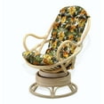 Java Lounge Swivel Rocking Chair with Floral Cushion Natural Rattan ...