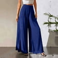 Ashyfjp Womens Pants Casual Solid Color Elastic Waist Loose Shiny ...