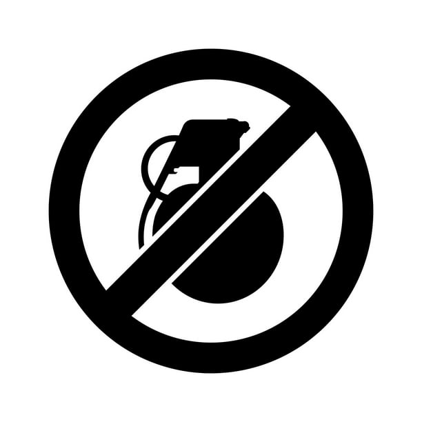 No Grenades Sticker Decal Die Cut - Self Adhesive Vinyl - Weatherproof ...