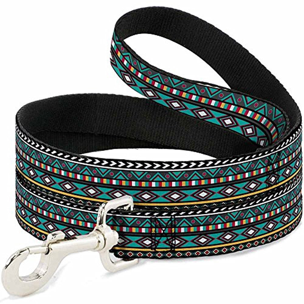 Buckle-Down DL-W30759 Geometric5 Gray Teal White Pink Yellow Dog Leash ...