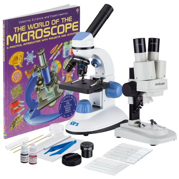 IQCrew Science Discovery Set with 20X Stereo Microscope and 1000X ...