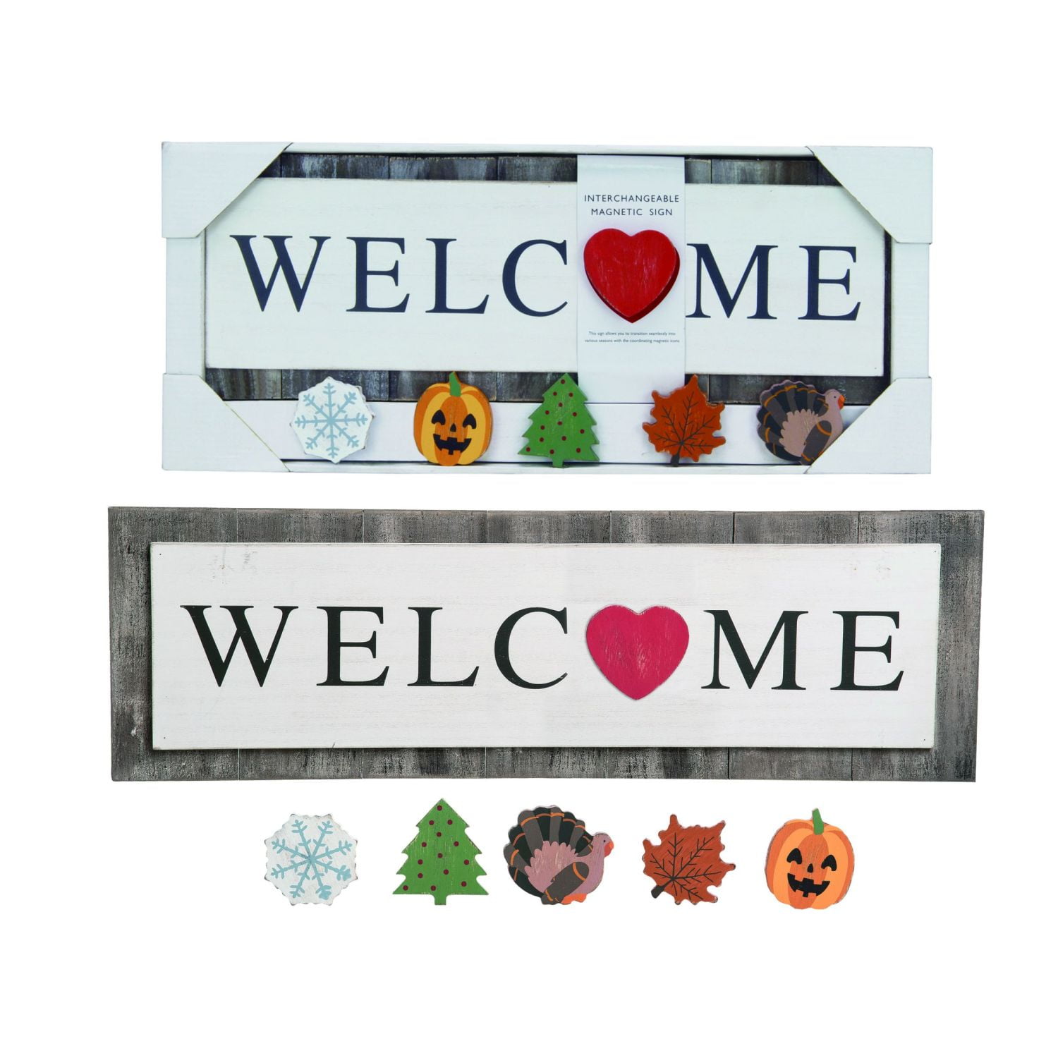 Transpac Wood Welcome Sign With Magnets Set Of 6 - Walmart.com