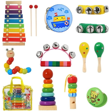 Musical Instrument Toys for Toddlers,Baby Learning Music Sets,Wood ...