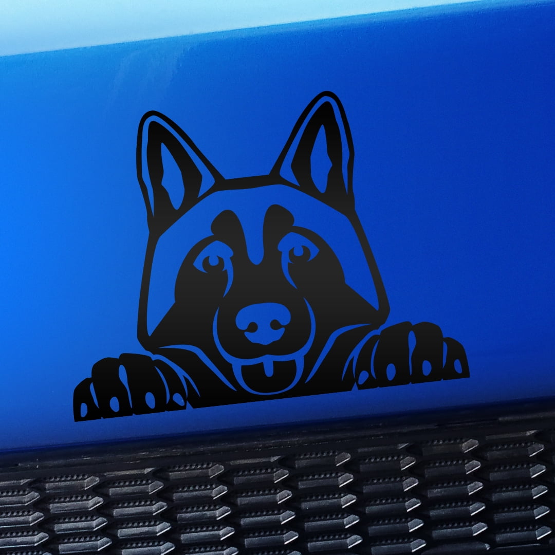 Peeking Husky - Vinyl Decal - Choose Color - [MATTE BLACK] - Walmart.com