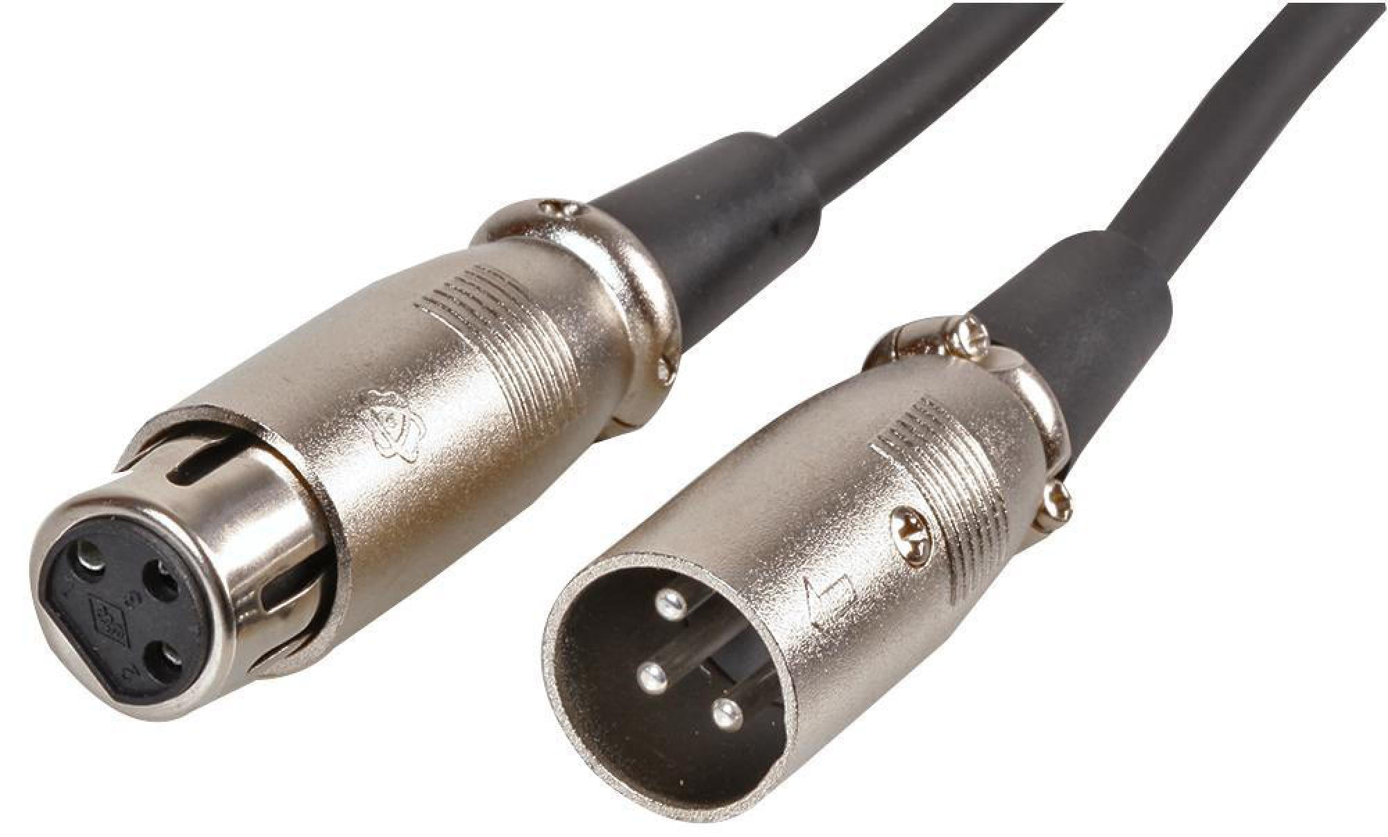 PRO SIGNAL - 3 Pin XLR Male to Female Microphone Lead, 5m Black ...