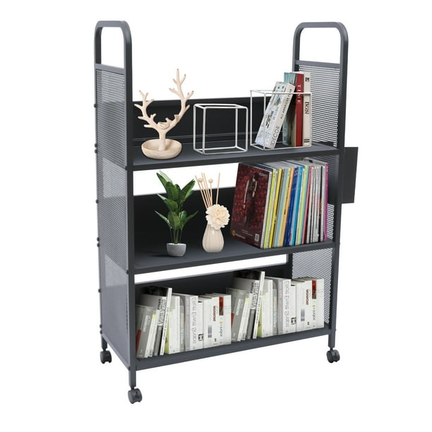 YIYIBYUS Library Book Storage Cart Rolling Book Truck Office Home ...