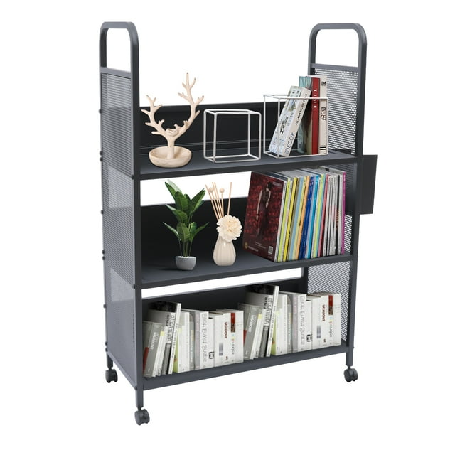 YIYIBYUS Library Book Storage Cart Rolling Book Truck Office Home ...